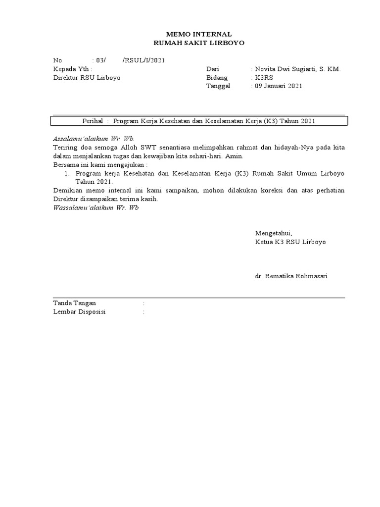 Proker K3RS Tahun 2021 | PDF