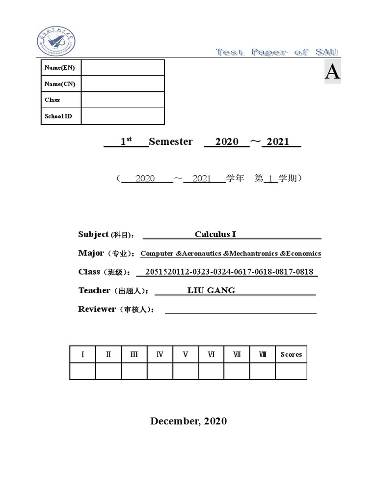 Calculus I FINAL EXAM SAMPLE | PDF | Derivative | Mathematical Analysis