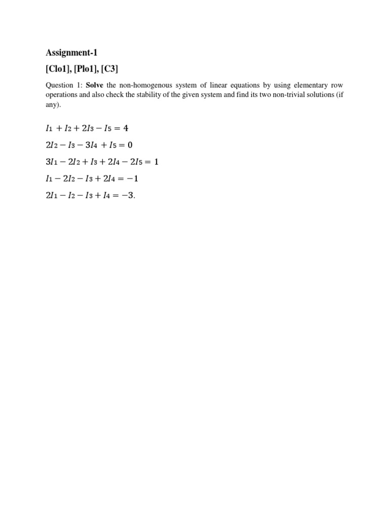 Assignment-1 (Clo1), (Plo1), (C3) | PDF
