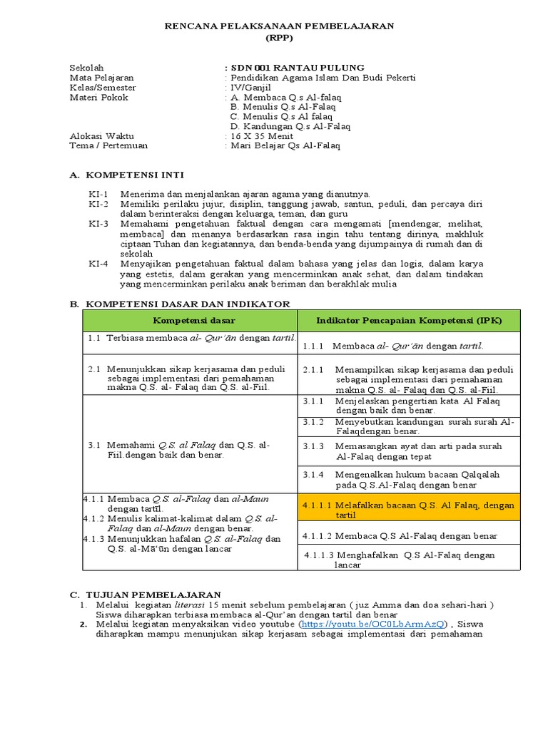 RPP Akreditasi | PDF