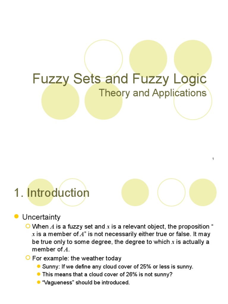 Fuzzy-Sets Tutorial | PDF | Fuzzy Logic | Mathematics Of Computing