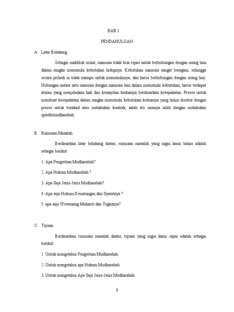 Judul yang tepat untuk dokumen tersebut adalah: "Pengertian, Hukum, dan Ketentuan Mudharabah | PDF