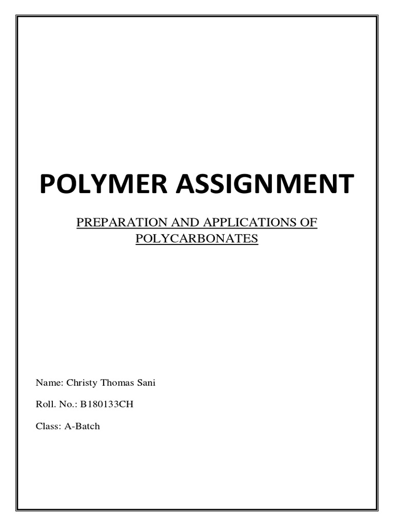 Polycarbonate: Preparation and Uses | PDF | Catalysis | Polymers