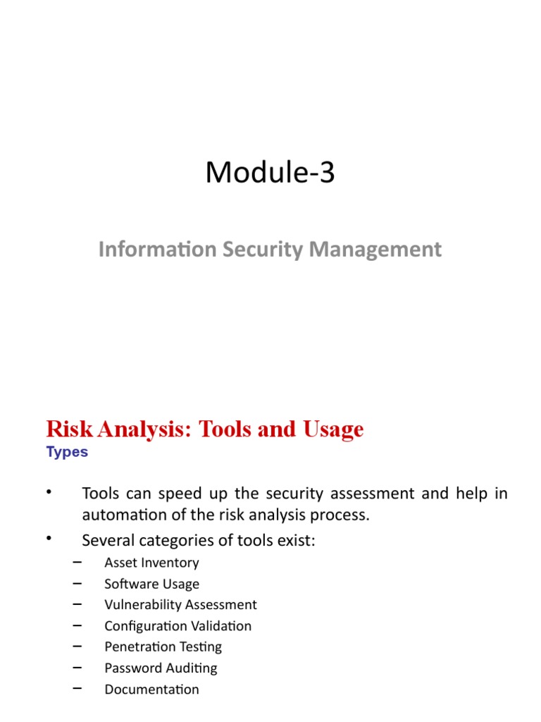 Module-3: Information Security Management | PDF | Password | Computer Network