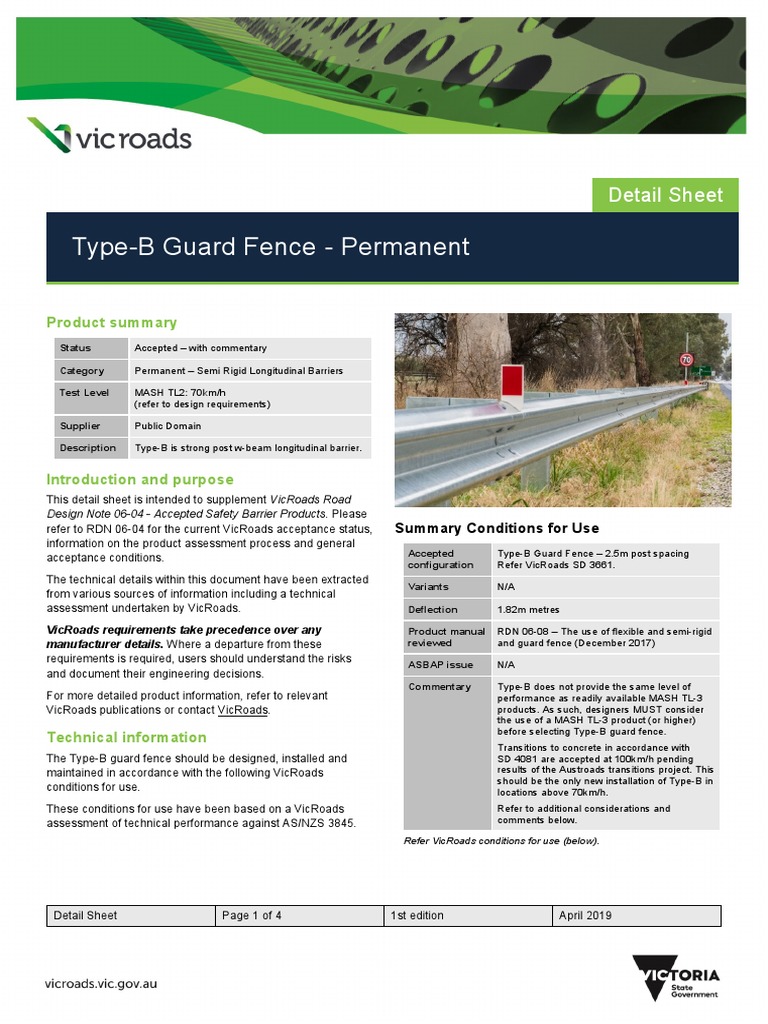 Type B Guard Fence | Download Free PDF | Road Surface | Transport