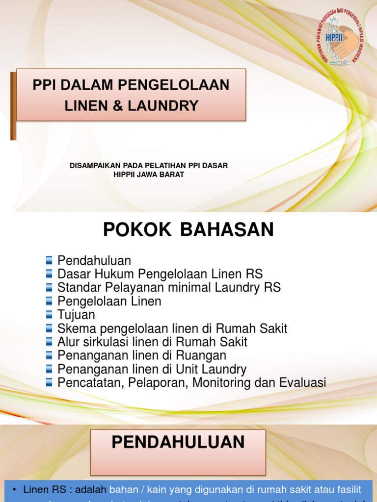 Manajemen Peralatan Pasien & Laundry | PDF