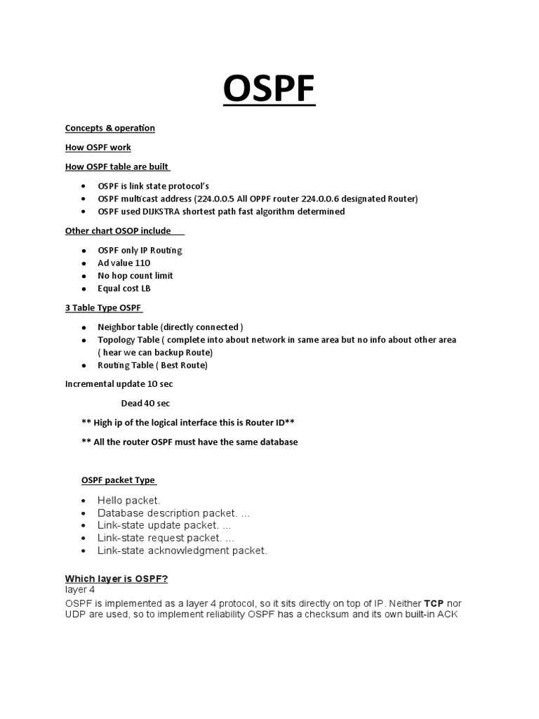 Concepts & Operation How OSPF Work How OSPF Table Are Built | Download ...