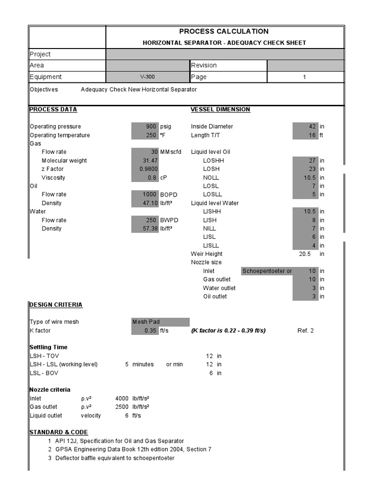 Separator Design | PDF | Flow Measurement | Soft Matter