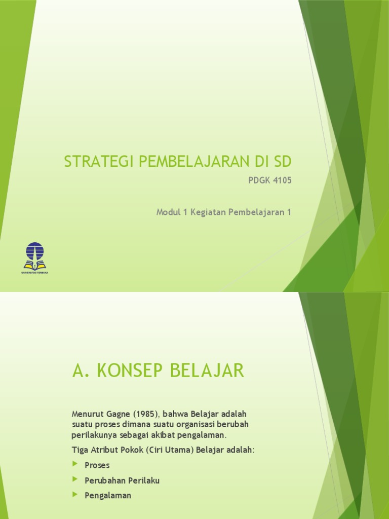 Modul 1 KB 1 - Konsep Dan Prinsip Belajar Dan Pembelajaran | PDF