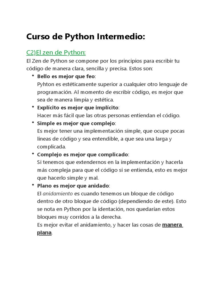 Curso de Python Intermedio | PDF | Python (lenguaje de programación ... Curso de Python Intermedio | PDF | Python (lenguaje de programación ...