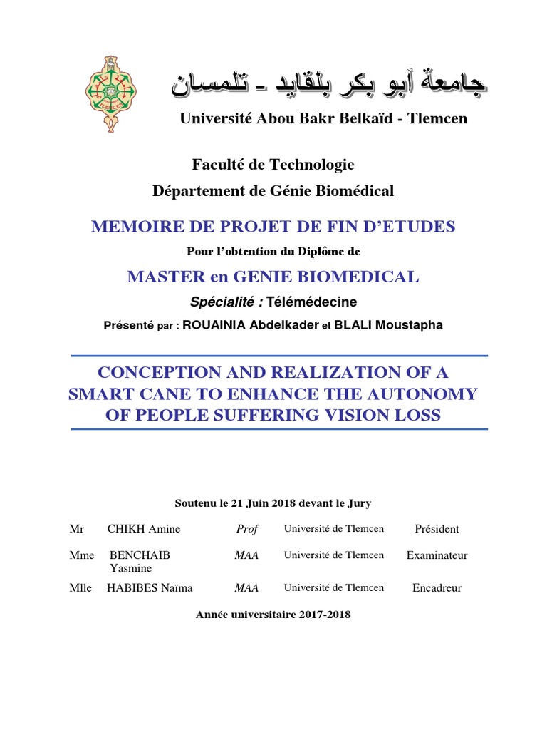 Ms GBM Rouainia+Blali | PDF | Visual Impairment | Arduino