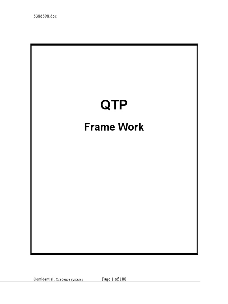 QTP Framework | Download Free PDF | Parameter (Computer Programming) | Microsoft Windows