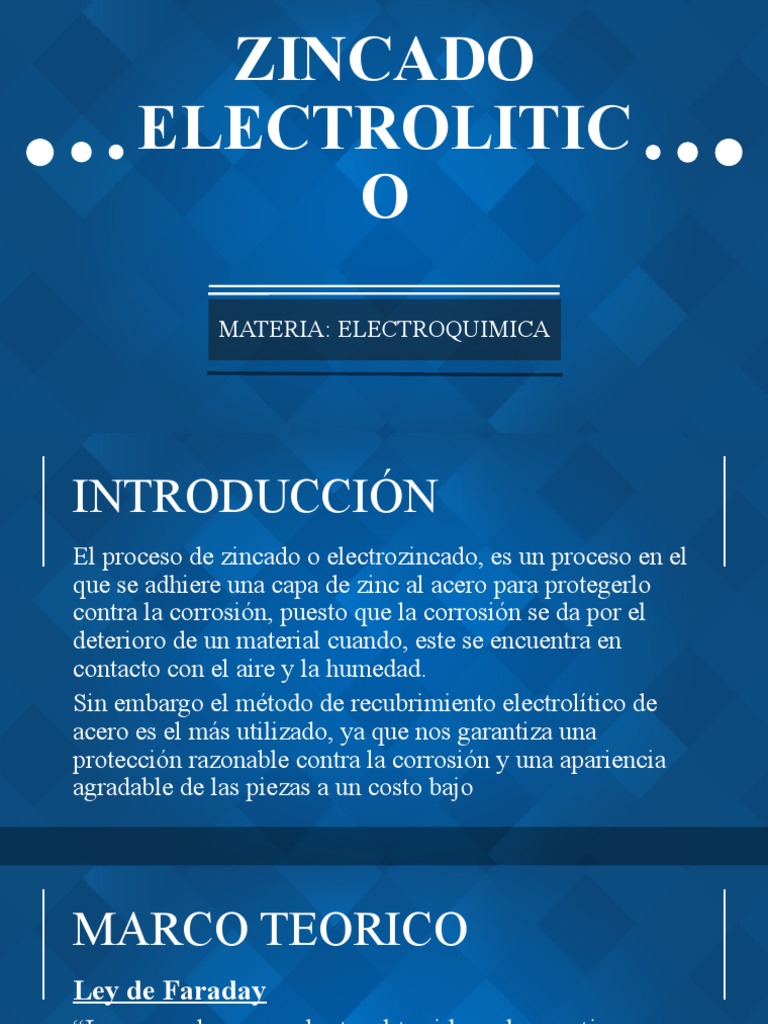 Zincado Electrolítico: Proceso y Ventajas | PDF | Corrosión | Zinc