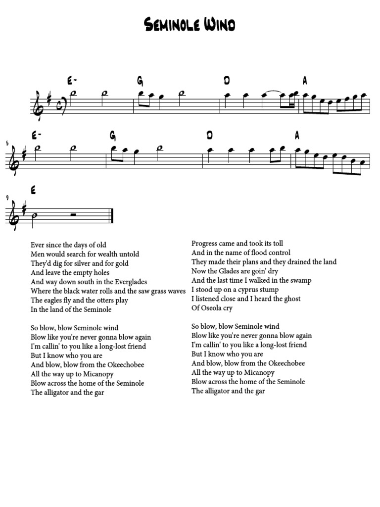 Seminole Wind Lyrics Analysis | PDF