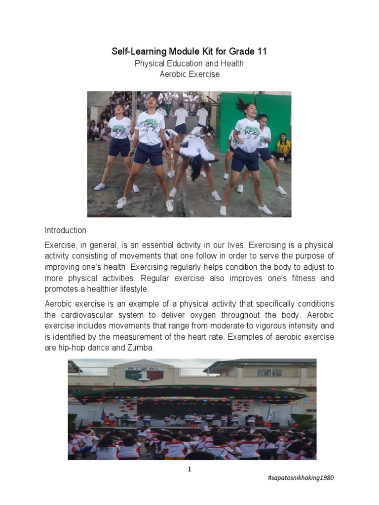 Grade 11 Physical Education Module - Topic - AEROBIC EXERCISE - Mr ...