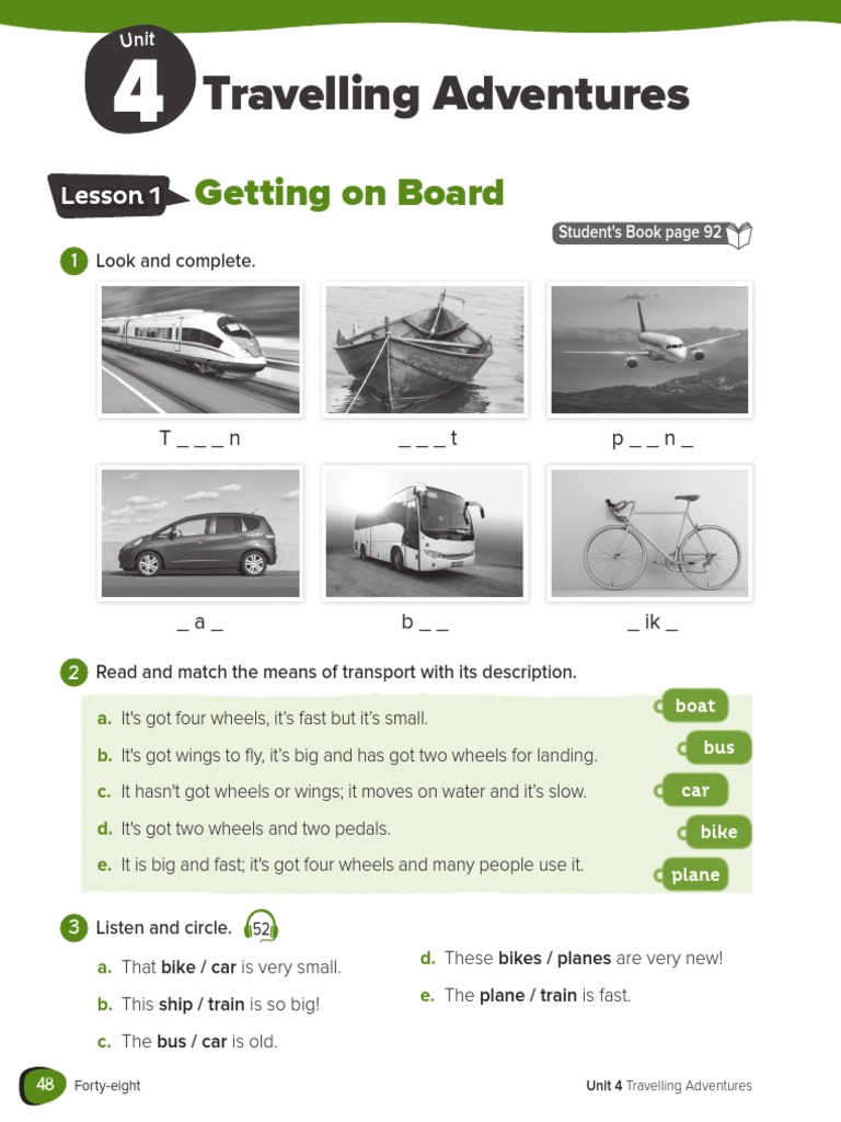 Transport and Travel Activities Guide | PDF