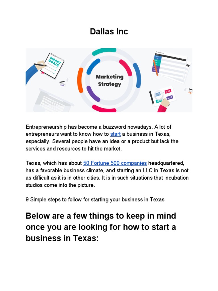 Dallas Inc | PDF | Entrepreneurship | Texas