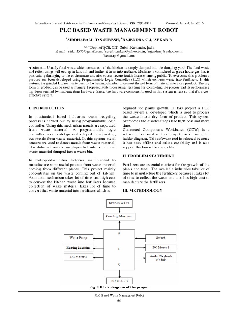 PLC Based Waste Management Robot | PDF | Rectifier | Programmable Logic ...
