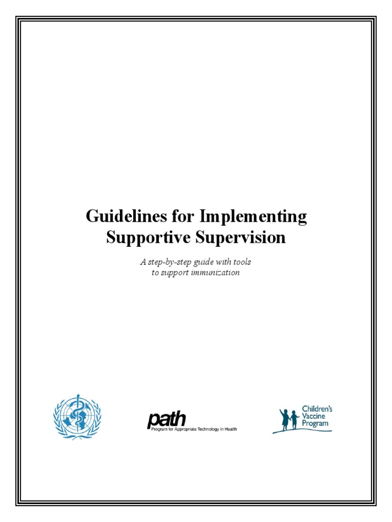 Guidelines For Supportive Supervision | PDF | World Health Organization ...
