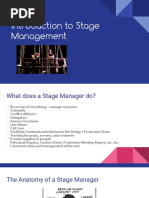 Stage Manager Checklist | PDF