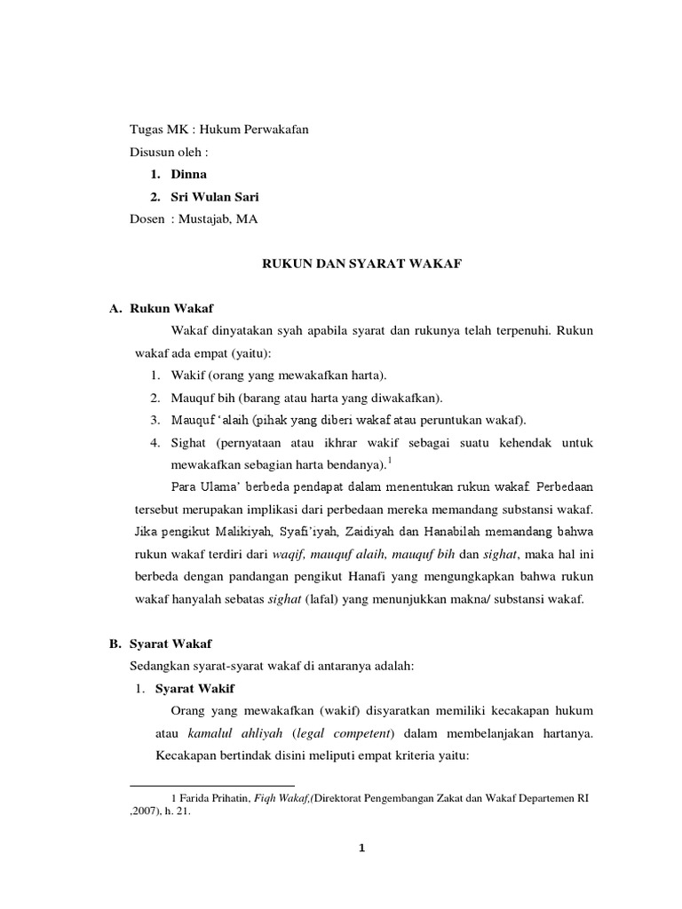 Rukun Dan Syarat Wakaf Pdf