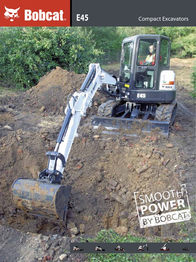Bobcat E45 Spec Sheet 1 | PDF | Motor Vehicle | Vehicle Parts