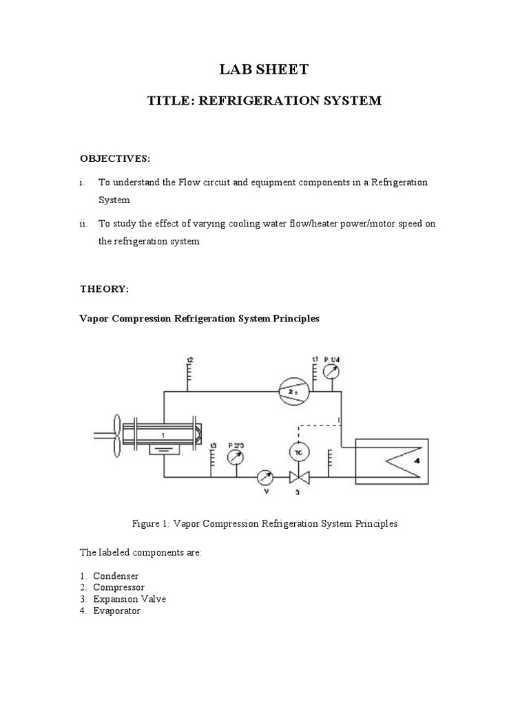 Lab Sheet: Title: Refrigeration System | PDF | Heat Exchanger ...