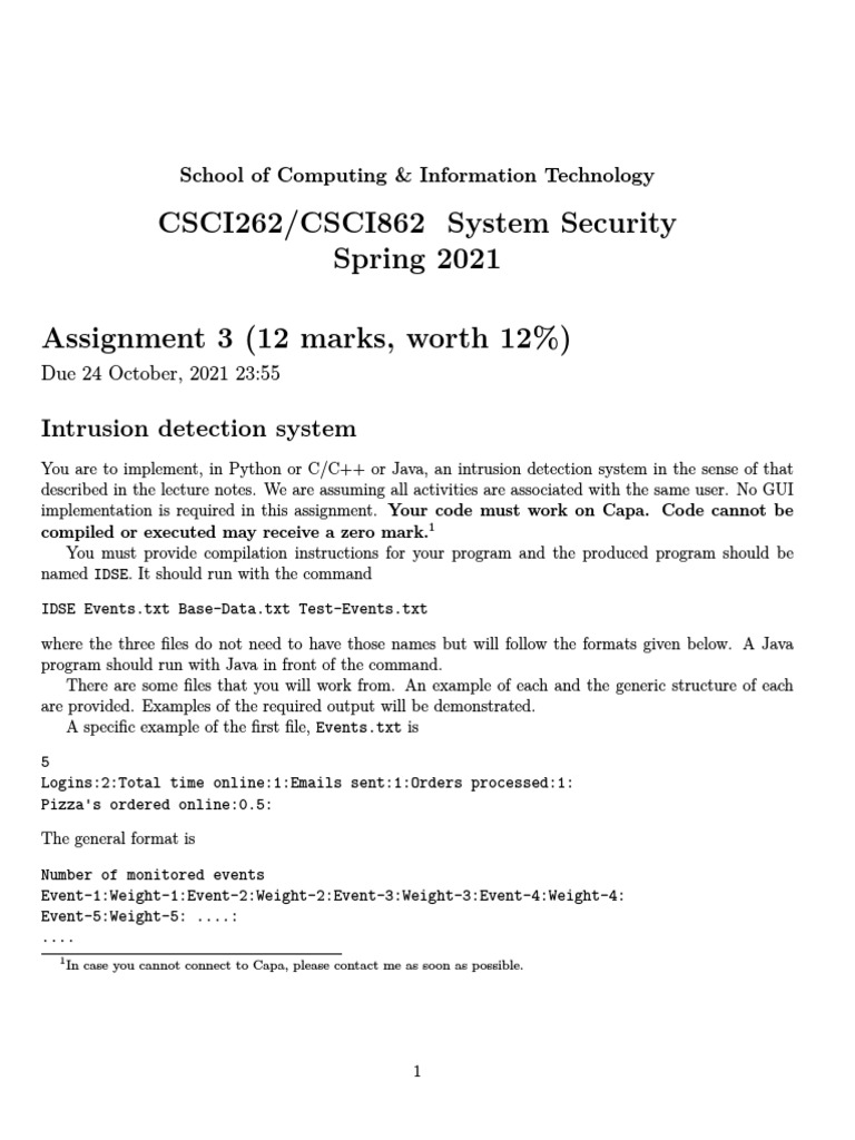 2021 Csci262 A3 | PDF | Standard Deviation | Text File