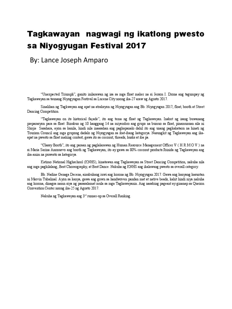 Niyogyugan (FILIPINO) | PDF