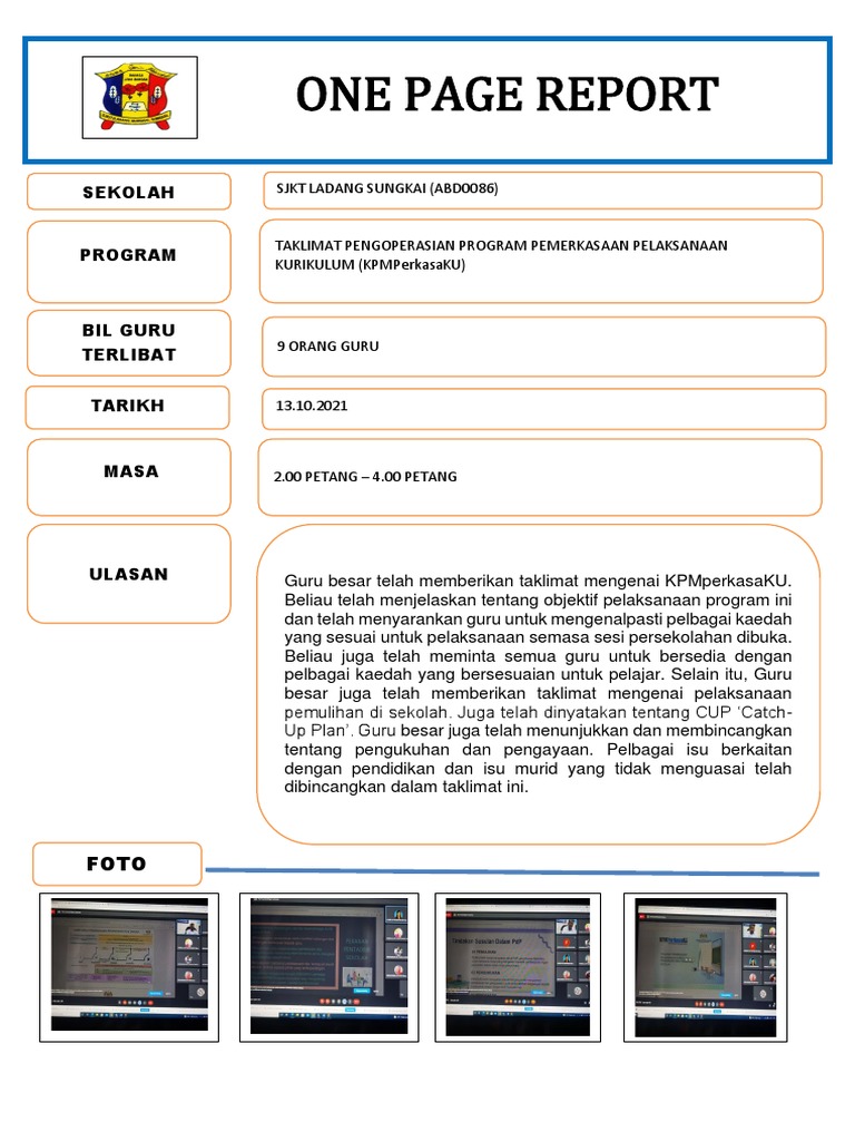 One Page Report 1 | PDF