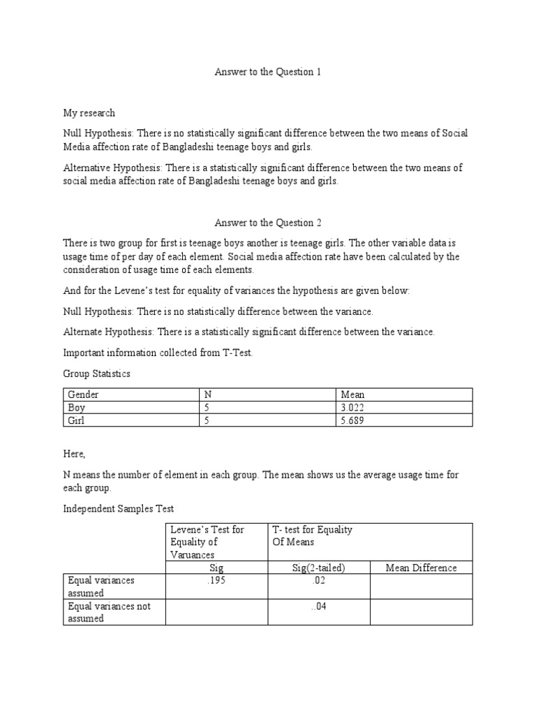 Answer To The Question 1 | PDF