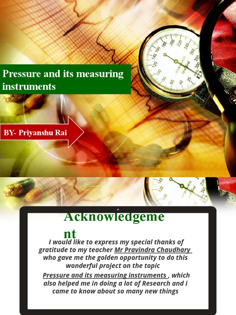 Pressure and Its Measuring Instruments | PDF | Pressure | Pressure ...