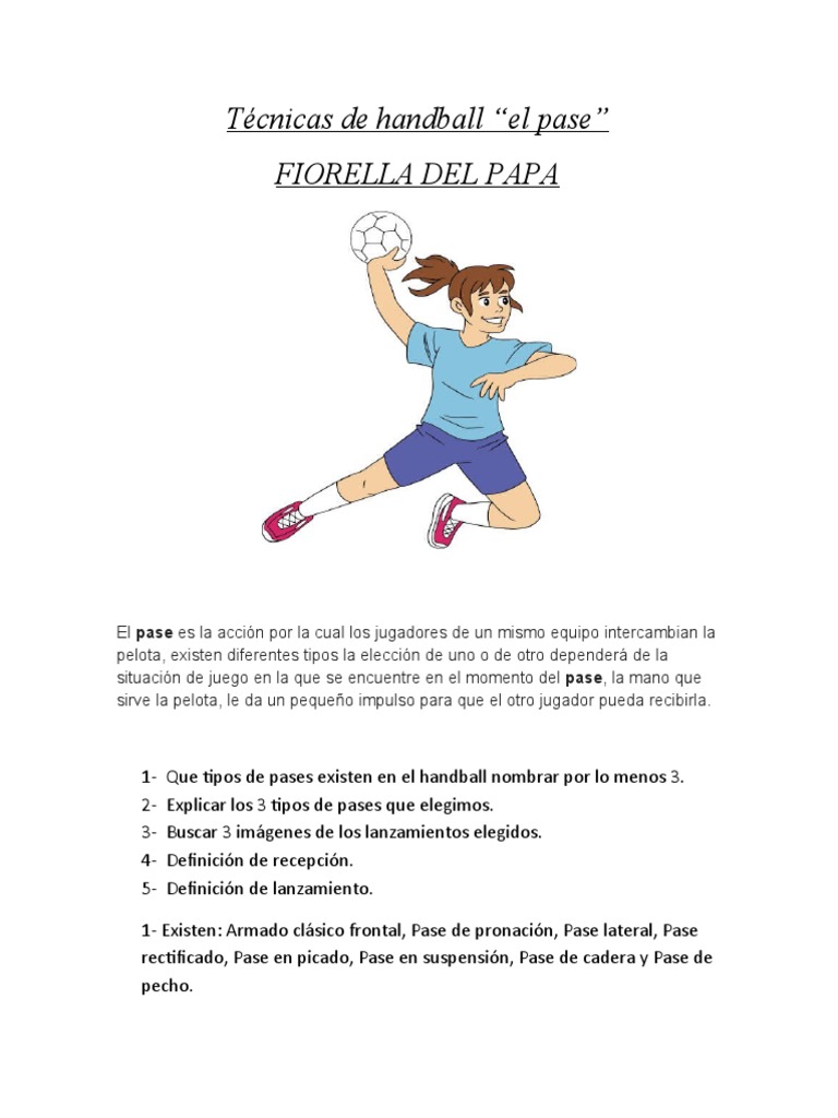 Tecnicas de Handball | PDF | Pelota