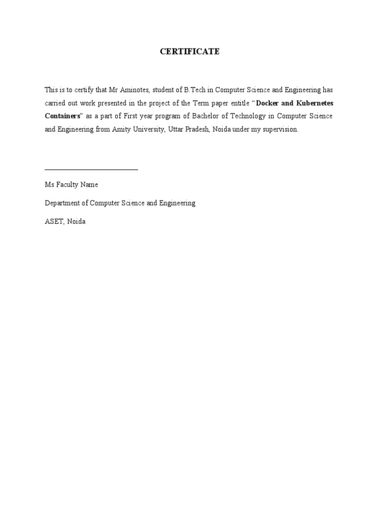 NTCC Sample Faculty Certificate | PDF