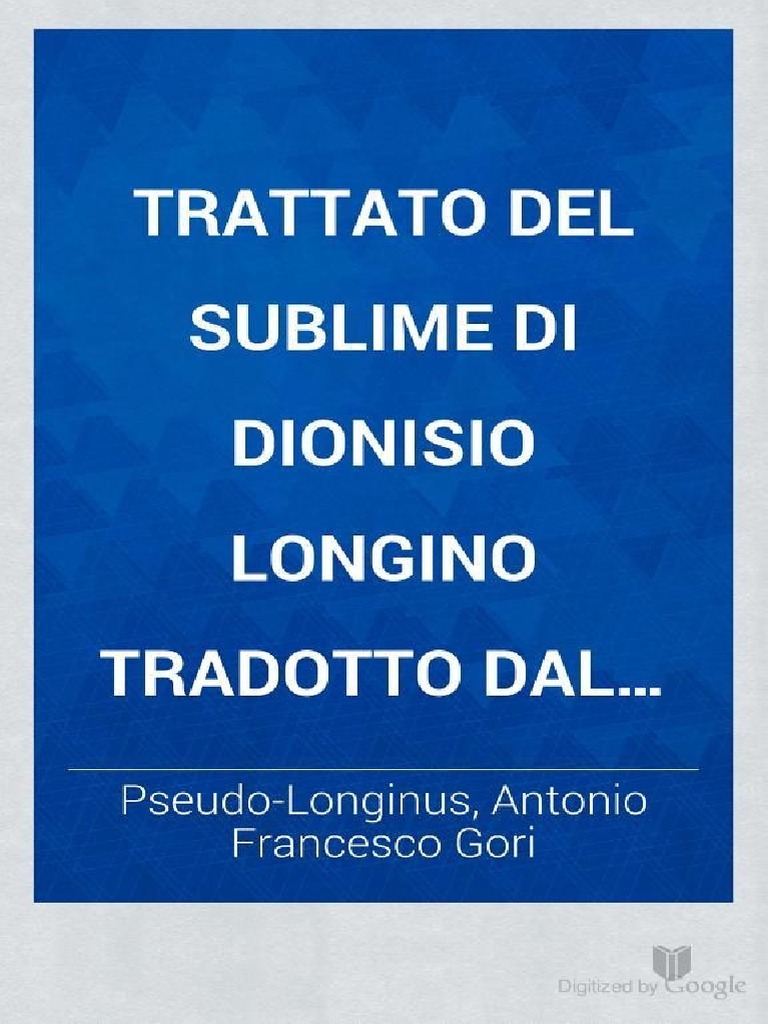 Longino Trattato Del Sublime | PDF