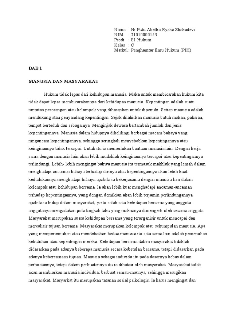 Tugas PIH 1 | PDF
