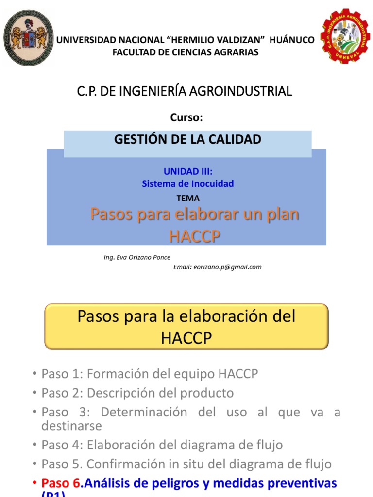 Clase 8-10 Pasos Del HACCP | PDF | Análisis de Riesgo y Puntos Críticos ...