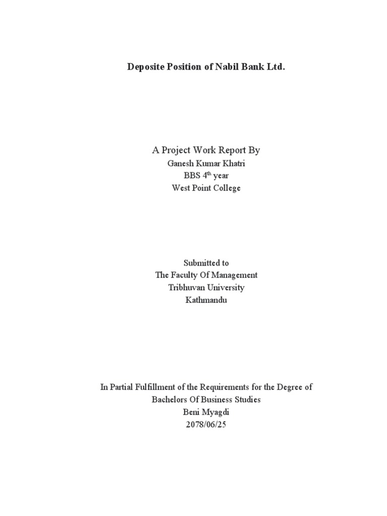 Nabil Bank Deposit Position Analysis | PDF | Banks | Deposit Account