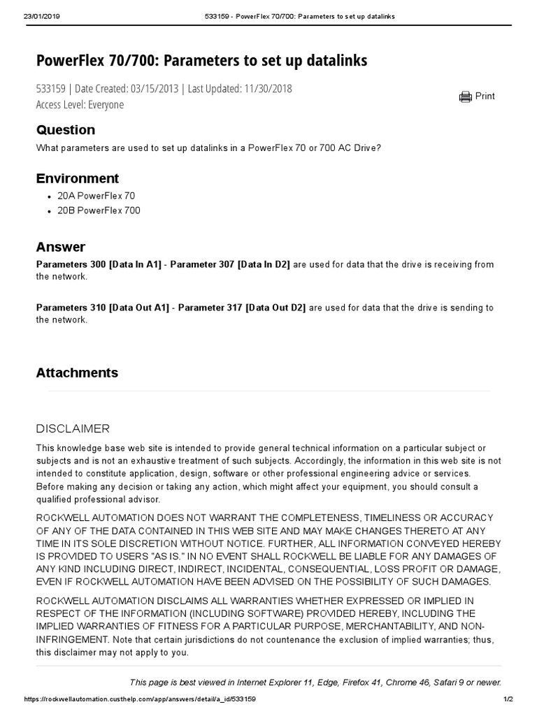 PowerFlex 70/700 Datalink Parameters | PDF | World Wide Web | Internet ...