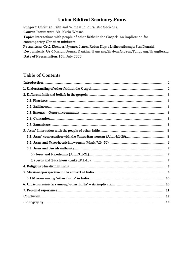 Union Biblical Seminary, Pune.: Contemporary Christian Ministers ...