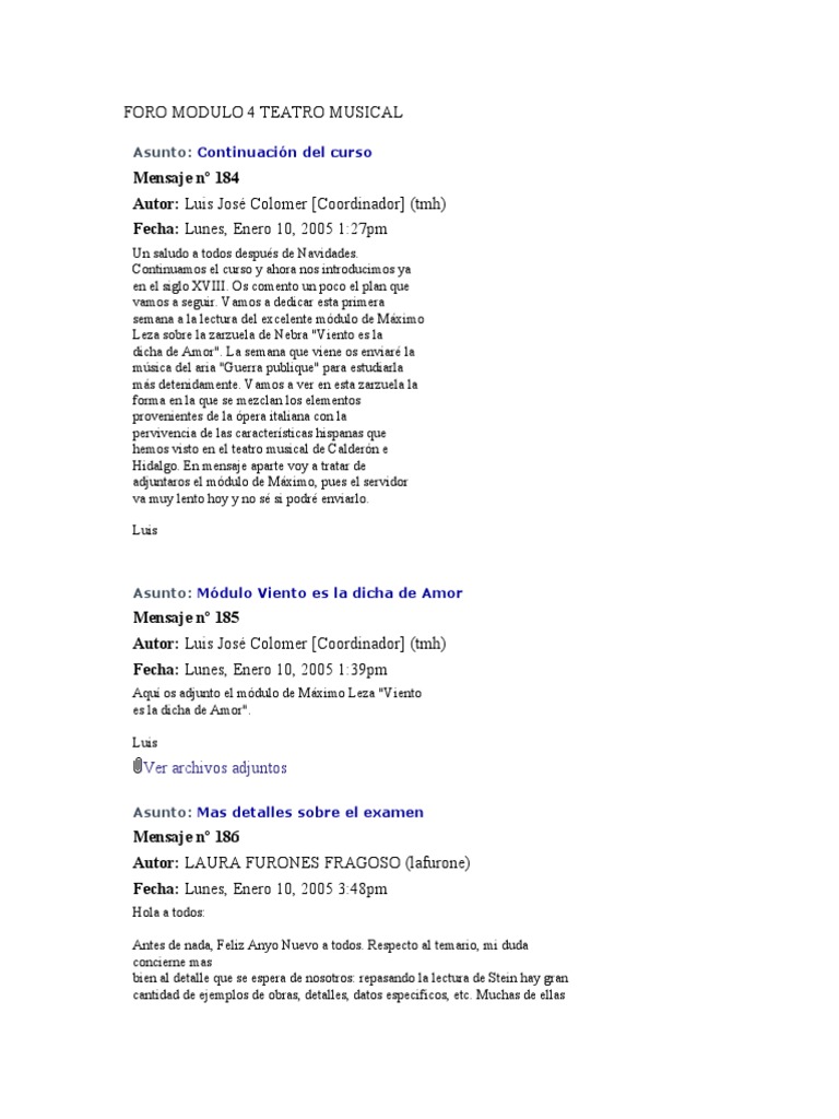 Foro Modulo 4 Teatro Musical | PDF | Acorde (Música) | Ópera