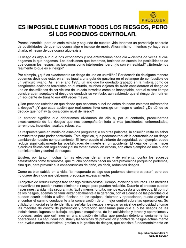 Control de Riesgos: Estrategias Clave | PDF | Riesgo