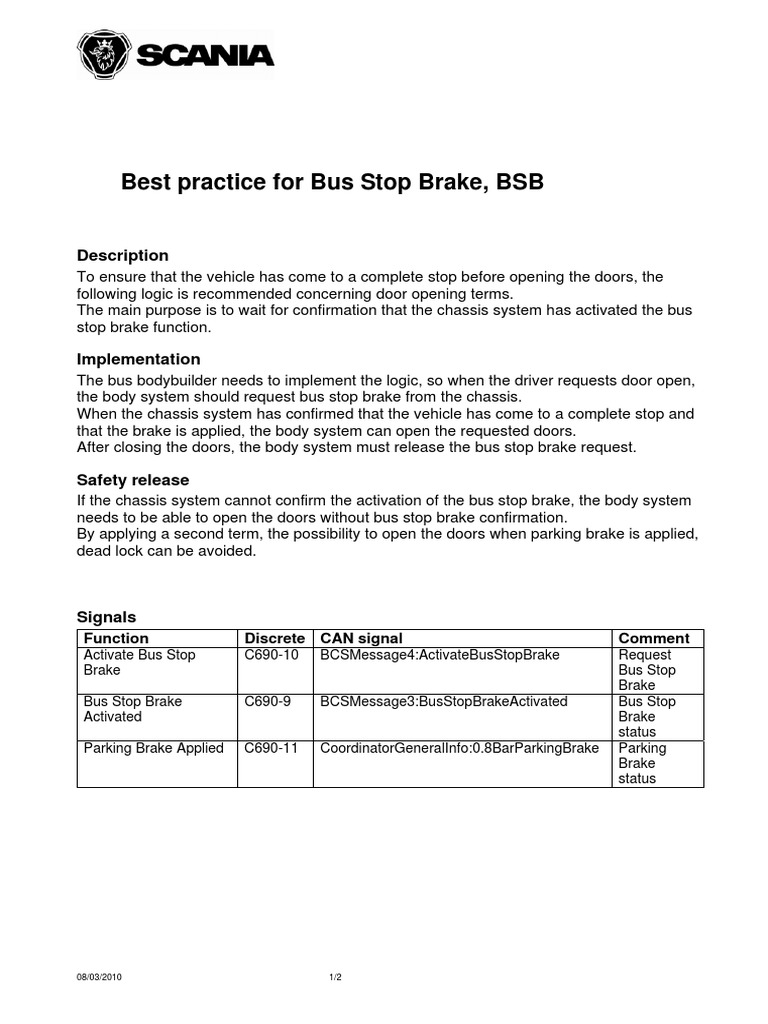 Bus Stop Brake System Guidelines | PDF | Brake | Bus