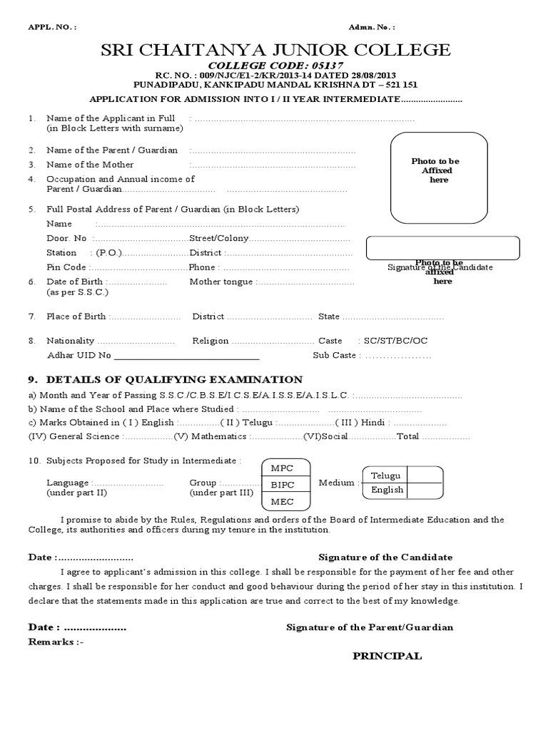 Sri Chaitanya Junior College | PDF
