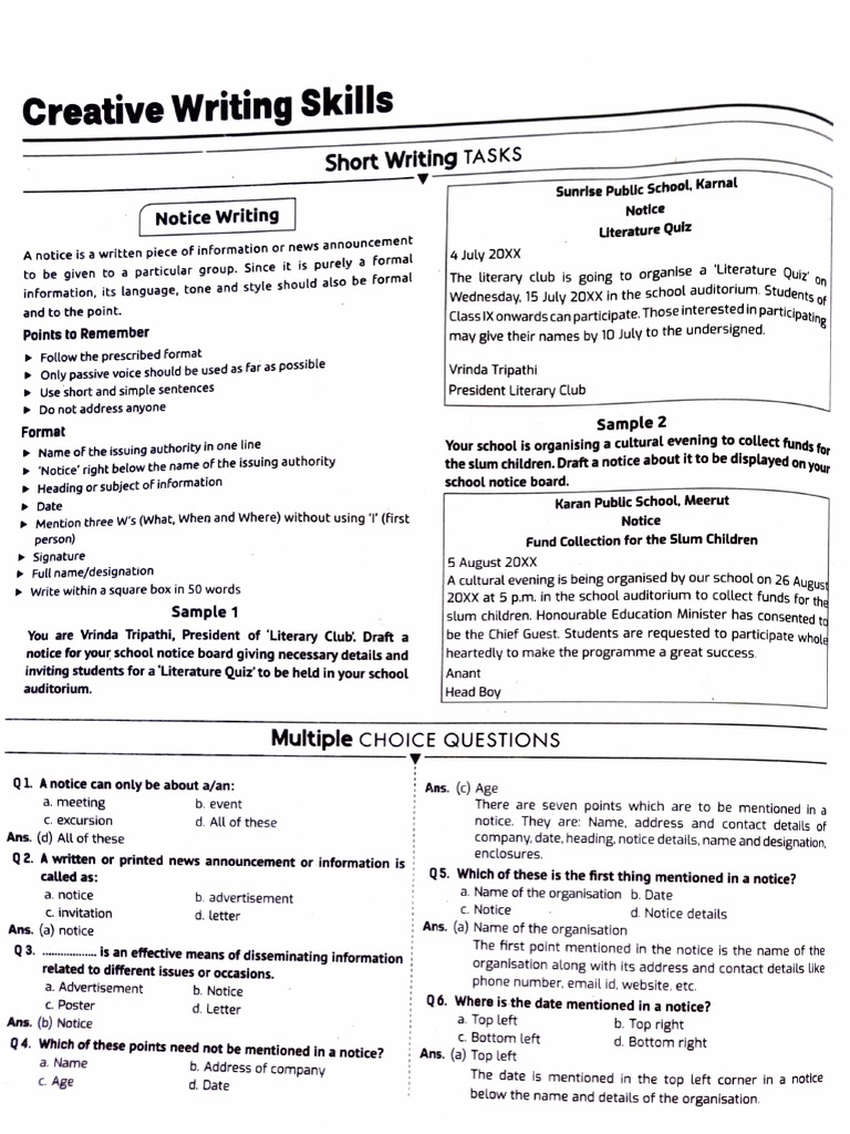 Creative Writing Skillis .... Class 12 | PDF | Advertising | Sales