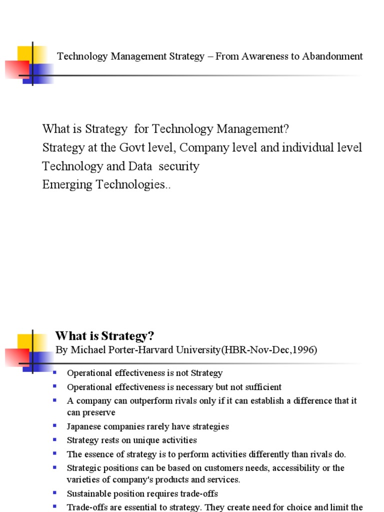 Technology Management Strategy Overview | PDF | Sustainability | Social ...