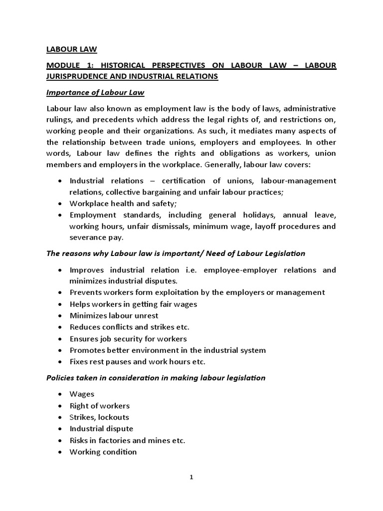 Labour Law - Complete | PDF | International Labour Organization ...