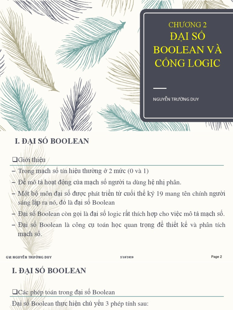 CHƯƠNG 2 Dai So Boole | PDF