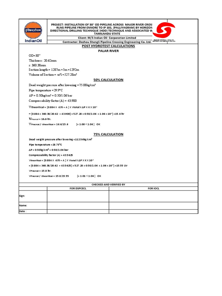 Post Hydrotest Report-Palar | PDF | Energy Technology | Process Engineering
