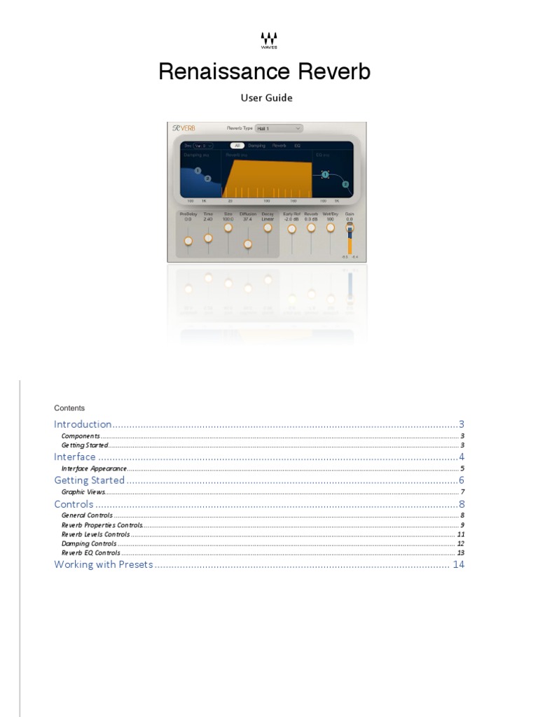 RVerb Waves Manual (Musicmaking) | PDF | Equalization (Audio) | Acoustics